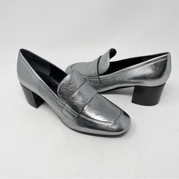 Marc Fisher | Shoes | Marc Fisher Hudson Metallic Silver Pewter Loafer ...